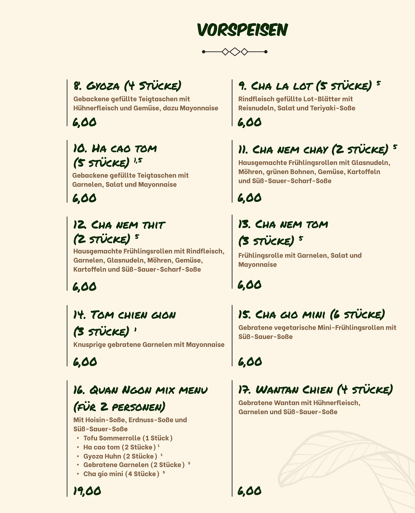 Menu - Quan Ngon